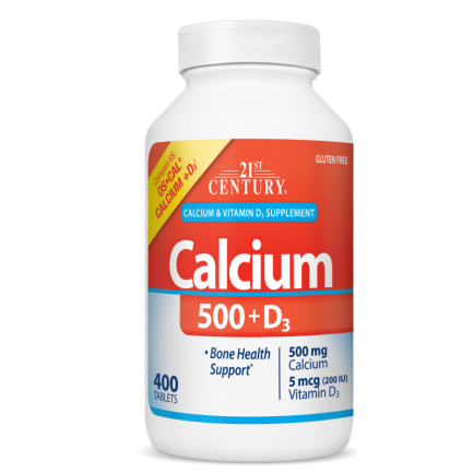 21st Century Calcium 500 + D3 - Калций + D3 | 400 tabs - Аптеки 36.6