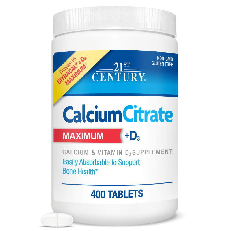 21st Century Calcium Citrate + D3 Maximum - Калций + Витамин D3 | 120 ...