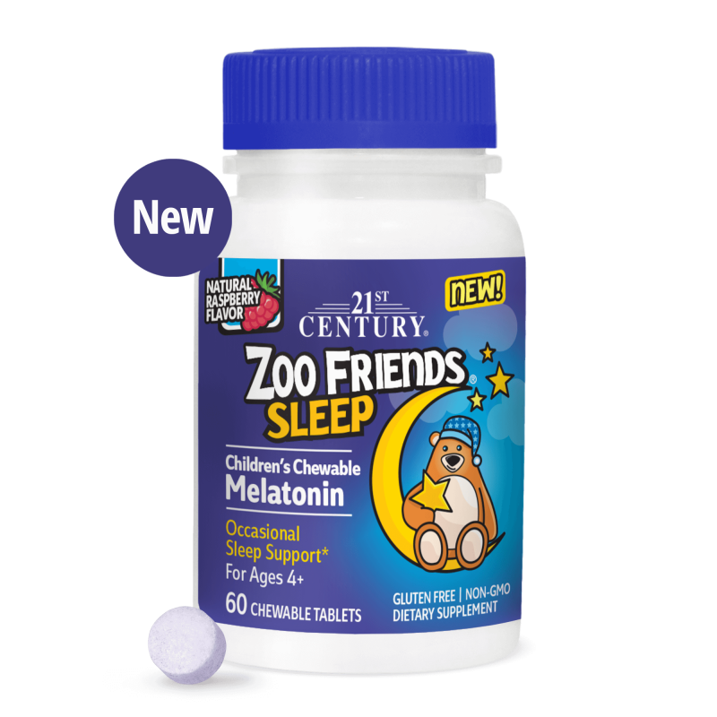 21st Century Zoo Friends Sleep Chewable - Мелатонин за Деца | 60 chew ...